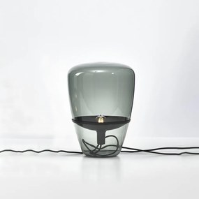 Skleněná stolní a podlahová lampa Balloons Dekor: Kouřové sklo / Černý reflektor, Rozměr: ø 285 x 400 mm