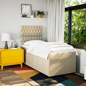 Box spring postel s matrací krémová 80 x 200 cm textil 3291507