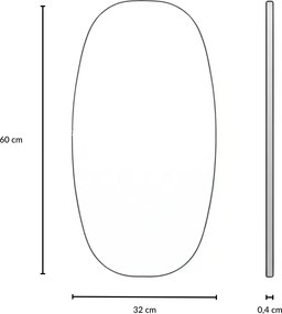 Oválné nástěnné zrcadlo OVYN, 60 x 32 cm