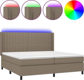 Box spring postel s matrací a LED taupe 200x200 cm textil 3138505