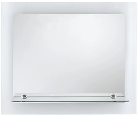 Amirro Zrcadlo do koupelny ATHOS 60 x 50 cm s pískovaným okrajem a s poličkou 712-116