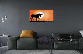 Obraz na skle Sunset Unicorn 125x50 cm