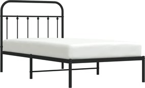 vidaXL Kovový rám postele s čelem 100 x 190 cm [352572] Barva: Bílá