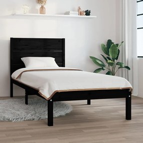 vidaXL Rám postele masivní borovice 90 x 200 cm [3104141] Barva: Černá