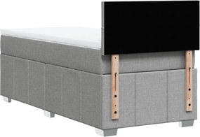 Box spring postel s matrací světle šedá 90x200 cm textil 3286951