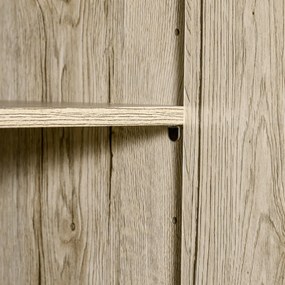 HOMCOM Kuchyňský Bufet Skříňka s Víceúložným Prostorem, 2 Dveře, 3 Zásuvky, 3 Police + Velká Pracovní Deska 90 Š x 39 H x 169 V cm, Dvoubarevná Světlý