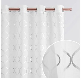 Room99 Záclona na kroužcích Carrie Vzorovaná Bílá Barva: Bílá/Stříbrná, Velikost: 140 x 260 cm