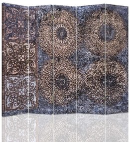 Ozdobný paraván Mandala Boho - 180x170 cm, pětidílný, klasický paraván