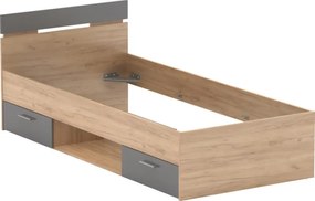 Postel MICHIGAN NEW 90x200, dub artisan/grafit, Kondela 0000373275