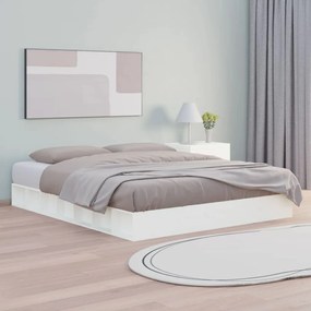 Rám postele bílý 120 x 200 cm masivní dřevo