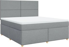 Box spring postel s matrací světle šedá 180 x 200 cm textil 3291352