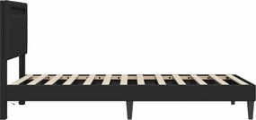 Rám postele s LED pásky s čelo Černá 90 x 190 cm Umělá kůže 3414700