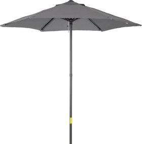 Slunečník Outsunny Ø196 cm, hexagonální balkonový slunečník, plážový slunečník, odolný proti větru, stabilní, tržní slunečník s kličkou pro ochranu př