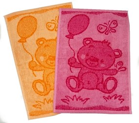Dětský ručník s motivem medvídka 30/50 růžový