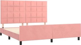 Rám postele s čelem růžový 160x200 cm samet 3125768