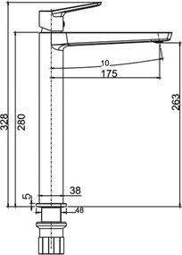 Aqualine Aqualine, FLERY stojánková umyvadlová baterie vysoká, chrom, FY006