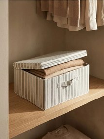 Sinsay - Skládací úložný box s pruhy a víkem - zelená