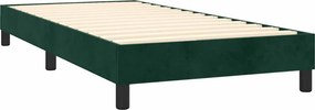 Box spring postel s matrací a LED tmavě zelená 80x200 cm samet 3134252