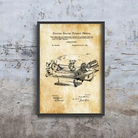 Designovy plakát Designovy plakát Gramophone Berliner patent USA