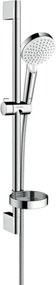 Hansgrohe Crometta, sprchová sada Vario se sprchovou tyčí 65 cm a miskou na mýdlo, bílá/chromová, HAN-26553400
