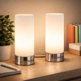 Monzana Sada 2 dotykových lamp Lumo – bílá, 3 úrovně jasu