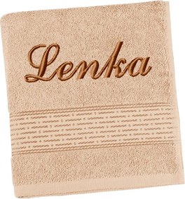 Bellatex Froté ručník proužek s výšivkou jména Béžová 50x100 cm