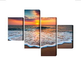 Vícedílný obraz Západ Slunce Na Moři 3D Nedostatek Nedostatek Přírodní plátno 240x150