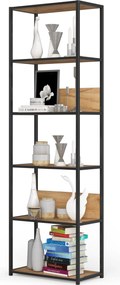 Industriální regál Lamon 60 cm černý/dub craft