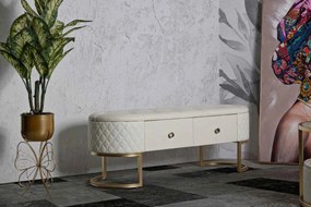 Designová lavice Pembroke 120 cm bílá