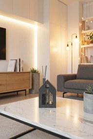 DOMEČEK CASETTA - Aroma difuzér a LED svíčka , černá