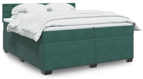 Box spring postel s matrací tmavě zelená 200x200 cm samet 3288717