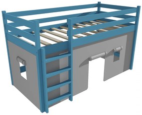 Patrová zvýšená postel GABRIELA "ZP 002" (Barva dřeva: barva modrá, Rozměr: 80 x 200 cm)