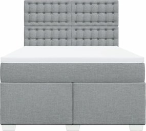 Box spring postel s matrací světle šedá 140 x 200 cm textil 3290525