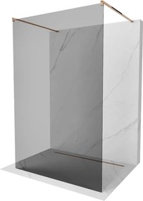 Mexen Kioto, průchozí sprchová zástěna 100 x 200 cm, 8mm šedé sklo, 2x růžové zlato stabilizační rozpěra, 800-100-002-60-40
