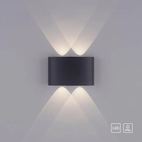 PN 9487-13 CARLO LED nástěnná lampa, 4 bodové, antracit, venkovní i vnitřní, dekorativní 3000K - PAUL NEUHAUS