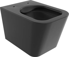 Mexen TEO Rimless závěsná wc mísa, 51 x 34 cm, černá matná, 3385XX85