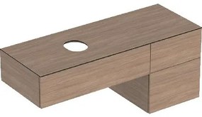 Geberit VariForm - Umyvadlová skříňka, 1350x510x550 mm, 3 zásuvky, zápachová uzávěrka, dub 501.193.00.1