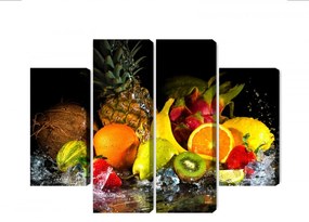 Vícedílný obraz Ovoce S Kapkou Vody Nedostatek Nedostatek Plátno Canvas 200x150
