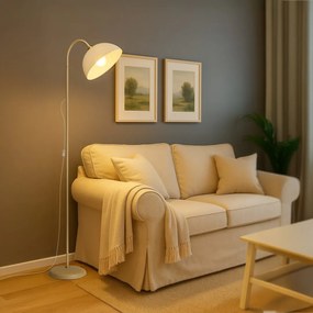 Stojací lampa Zack, 1x bílé PVC stínítko, be