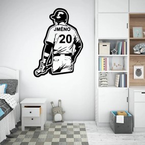 Živá Zeď Samolepka na zeď Baseballový dres Barva: černá