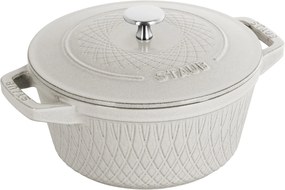 Staub Litinový hrnec s poklicí Cocotte Twist, Ø 24 cm / 4,0 l, bílý lanýž 1023541