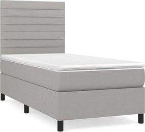 Box spring postel s matrací světle šedá 80 x 200 cm textil 3141809
