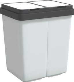 Dvojitý odpadkový koš bílý 2 x 25 l 154981