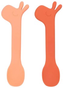 OnaDnes -20% Oranžová silikonová sada lžiček Done by Deer Lalee
