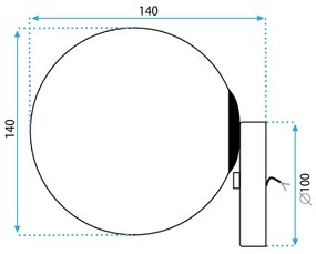 Nástěnná kulatá lampa APP950-1W zlatá