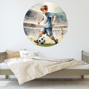PIPPER. Kruhová samolepka na zeď "Chlapec fotbalista" Velikost: 100cm
