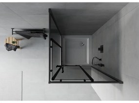 Mexen Rio čtvercový sprchový kout 80 x 80 cm, Grafitově černá, Černá + sprchová vanička Rio, Bílá - 860-080-080-70-40-4510