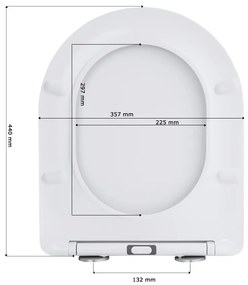 Gamma Magro, toaletní WC sedátko 438x361mm z duroplastu s pomalým zavíráním, bílá, GMA-MAGRO