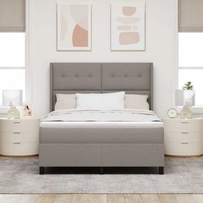 Postel s boxspringem s polštářem Taupe 190 x 140 cm textil 3341641