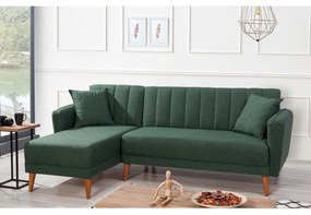 Atelier del sofa Rozkládací rohová pohovka AQUA tmavě zelená levý roh 867UNQ1405